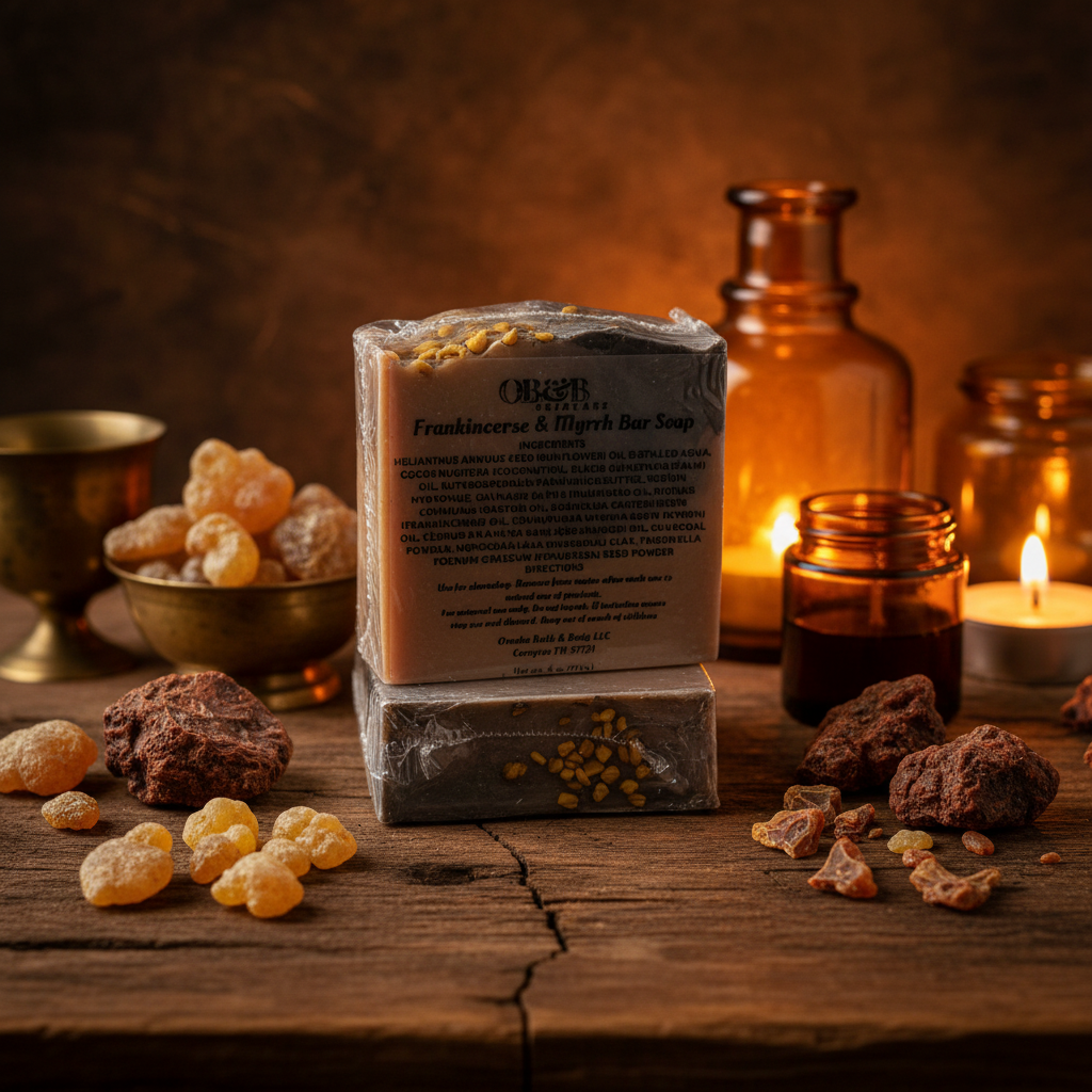 Frankincense & Myrrh Bar Soap | Daily Deep Cleansing Bar | OB&B Skincare